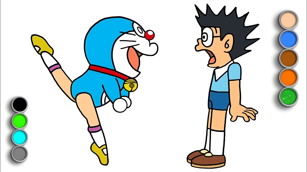 #nobita HOW TO DRAW NOBITA AND DORAEMON || NOBITA GOT SHOKED AFTER ...