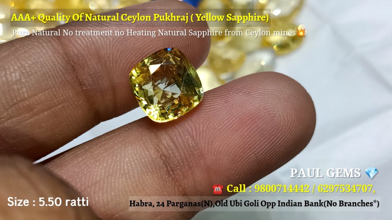 AAA+ Natural Quality of Ceylon Mines Pukhraj No Treatment No Heating ...