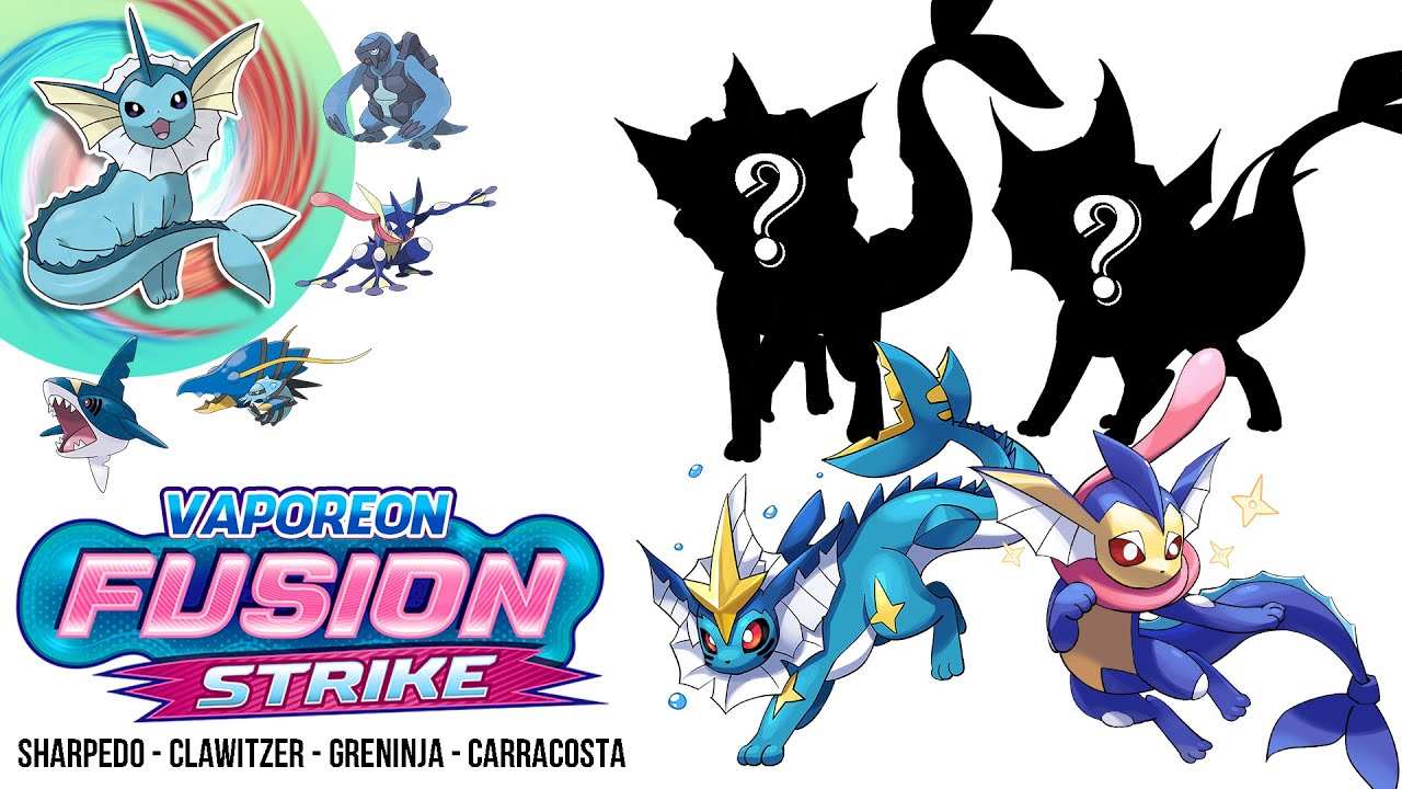 Draw Pokemon Vaporeon Fusion Pokemon Sharpedo + Clawitzer + Greninja ...