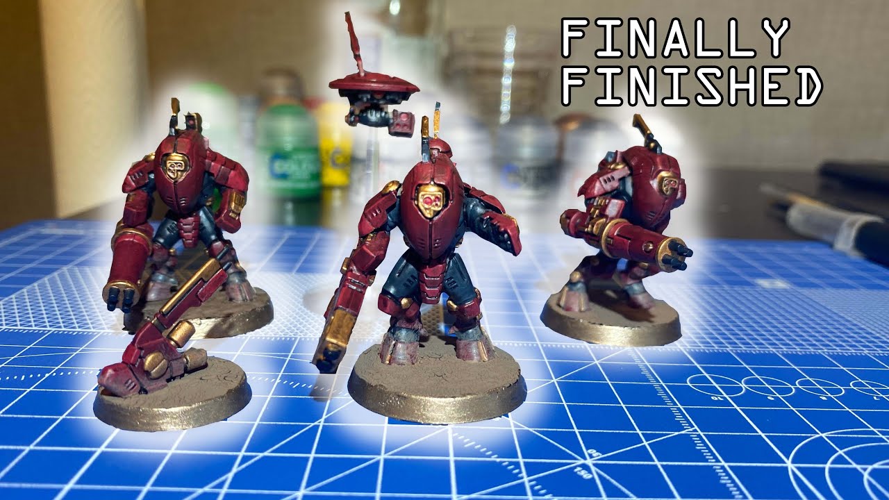 I Finished My First Squad of 40k | Tau Stealthsuit Squad Timelapse ...