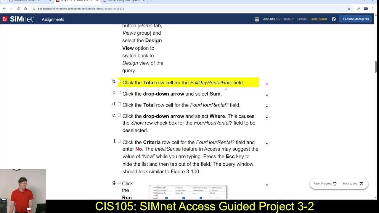 CiS105: 4/17/25: SIMnet Access Guided Project 3-2 - YouTube