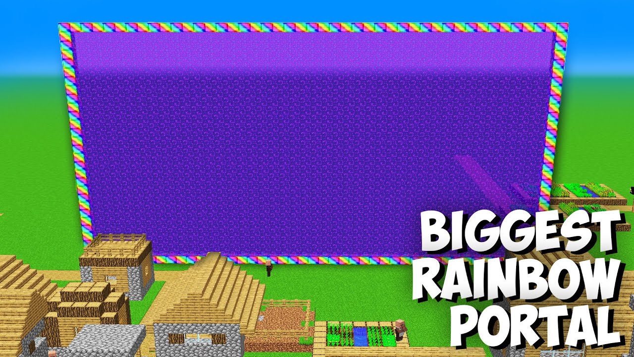 What's inside the BIGGEST RAINBOW PORTAL in MINECRAFT ? SUPER SECRET ...