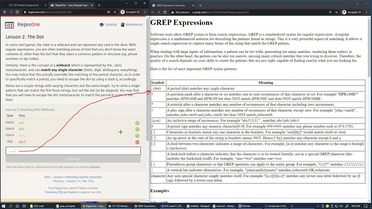 13.5 A few regexone.com lessons for beginners - YouTube