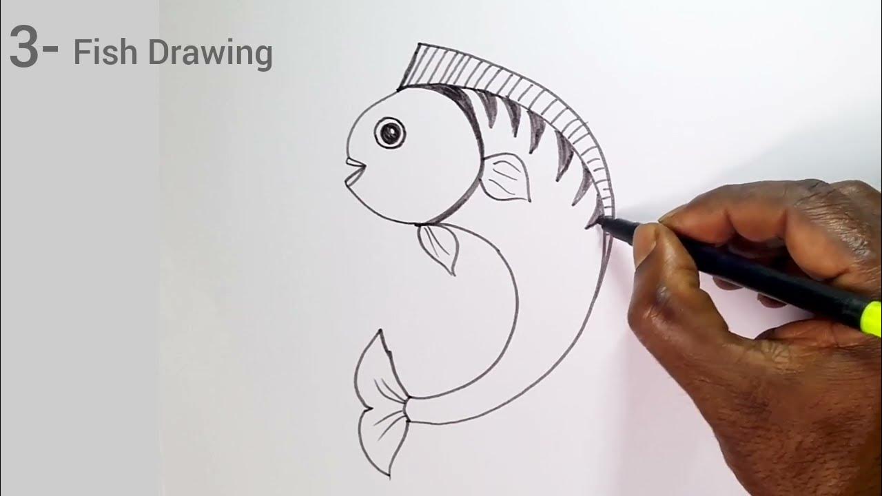 how to draw fish drawing from 3 number easy step by step@DrawingTalent ...