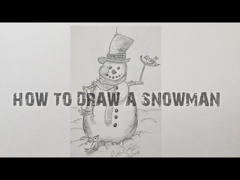 How to draw a realistic Snowman for beginners, easy - YouTube