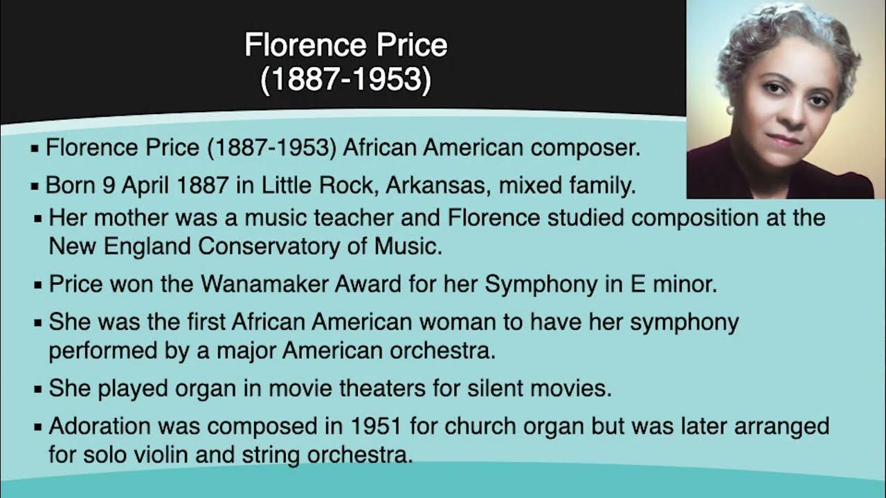 Fifty Famous Composers - Florence Price "Adoration," Kevin Huang ...