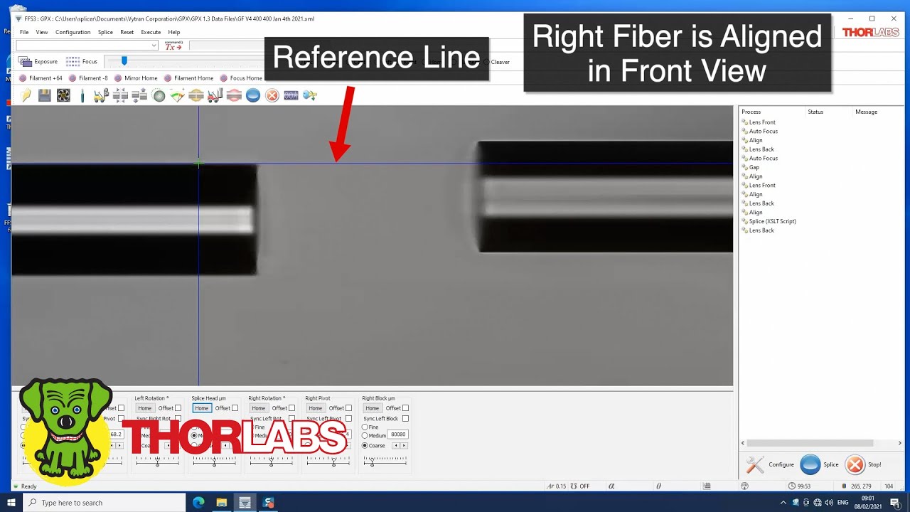FFS3 Software Manually Aligning Fibers for GPX Glass Processors and LFS ...
