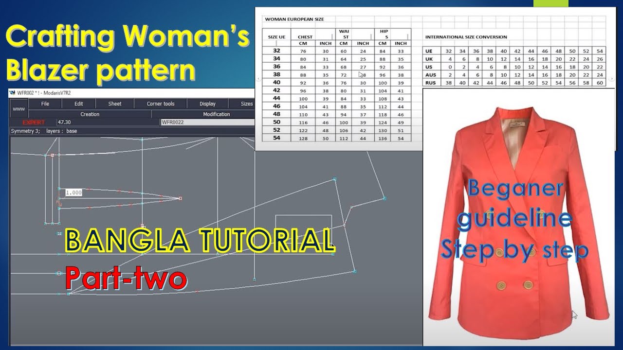 A Beginner's Guide to Blazer Sew Pattern Draftting part-2 // The Impact of Blazer Pattern - YouTube