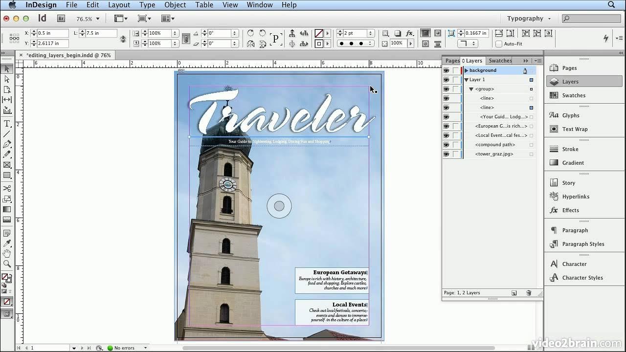 Adobe Indesign CS6 Tutorial - 50 Isolating, Moving, and Selecting Objects with Layers - YouTube