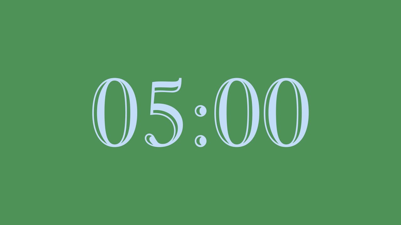 5-Minute Countdown Timer | Forest Green × Tropical Blue - YouTube