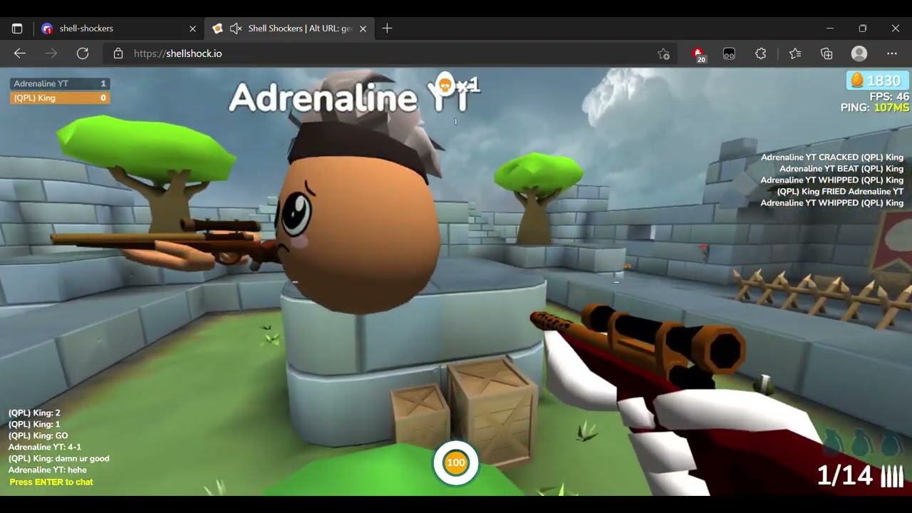 My first video!! Shell Shocker 1v1! - YouTube