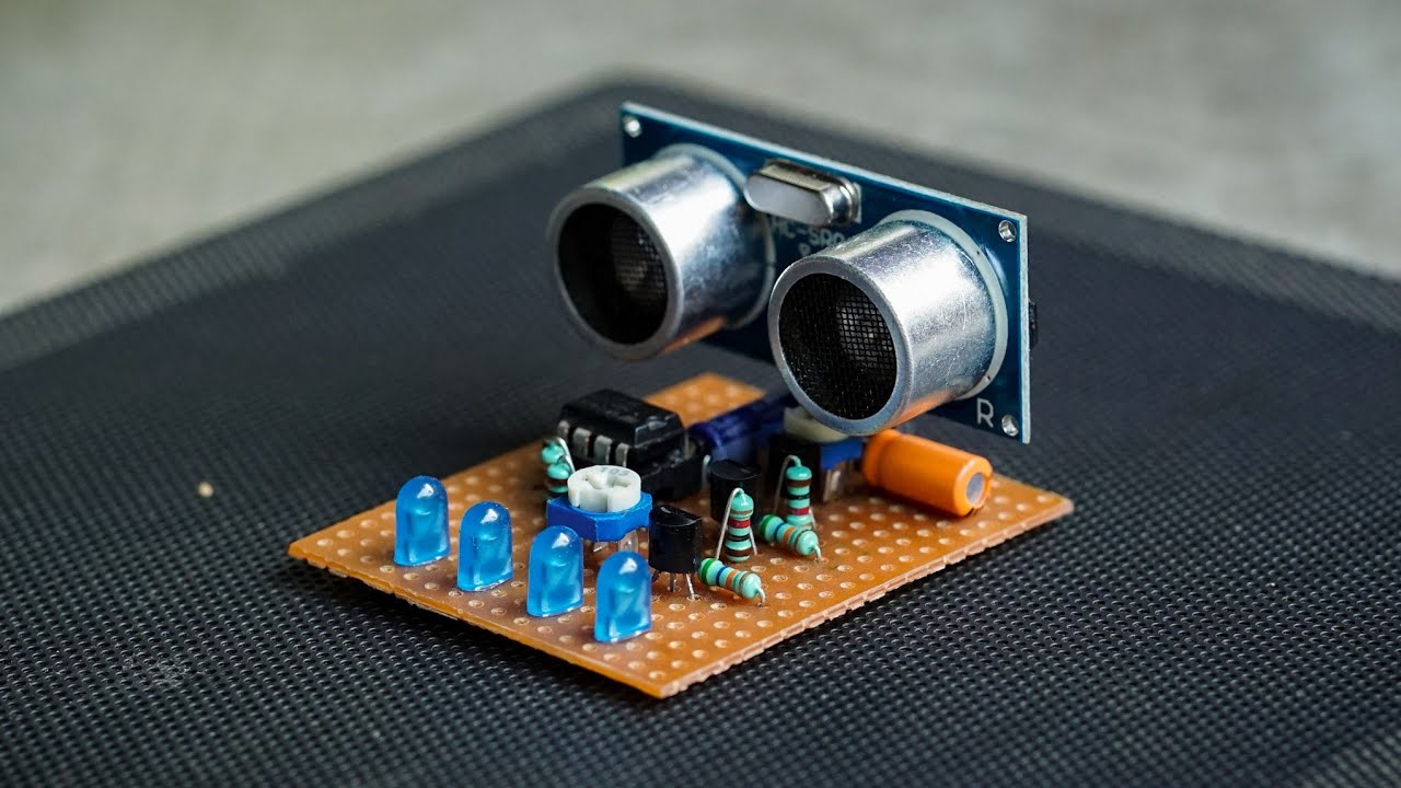 No Arduino Ultrasonic Sensor Proximity Circuit Using 555 Ic And