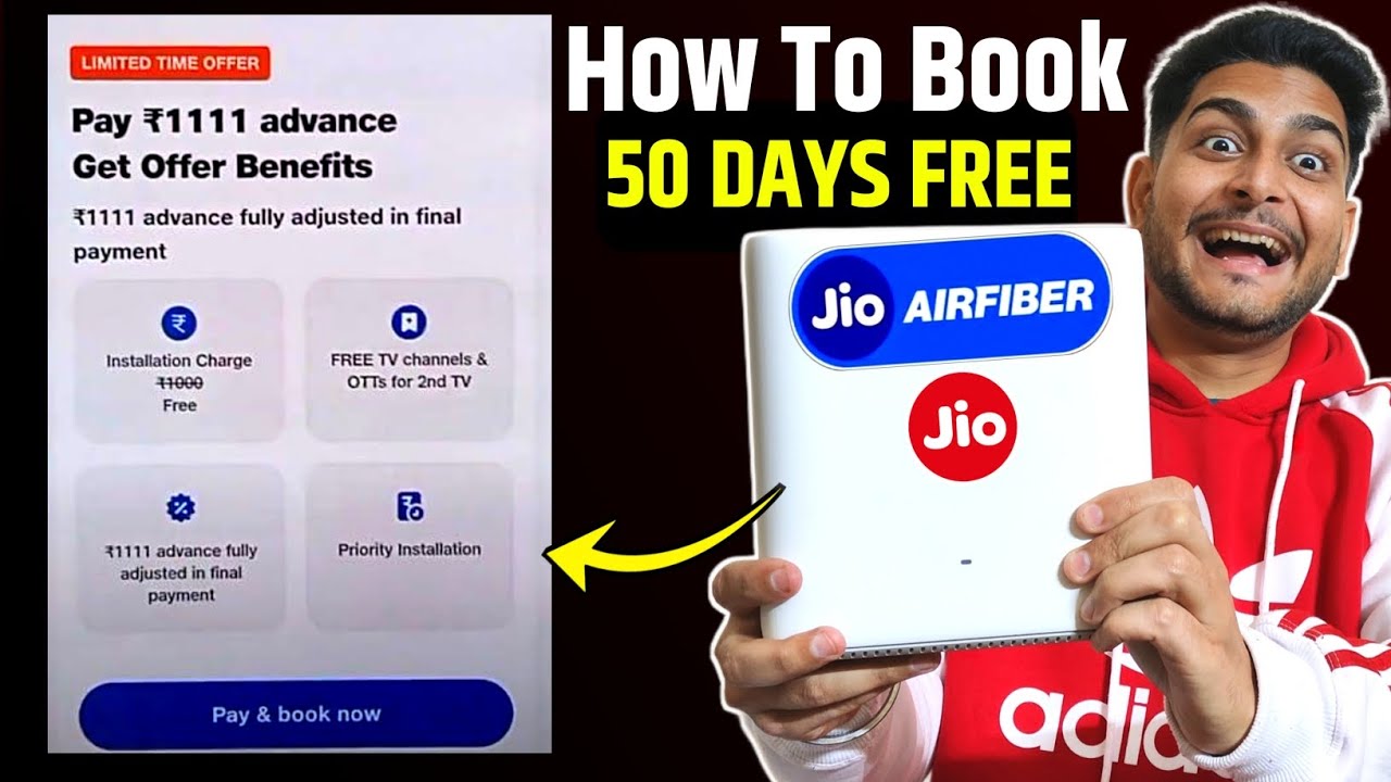 How To Book Jio AirFiber | 50 Days Free Offer |₹1111 | How To created ...