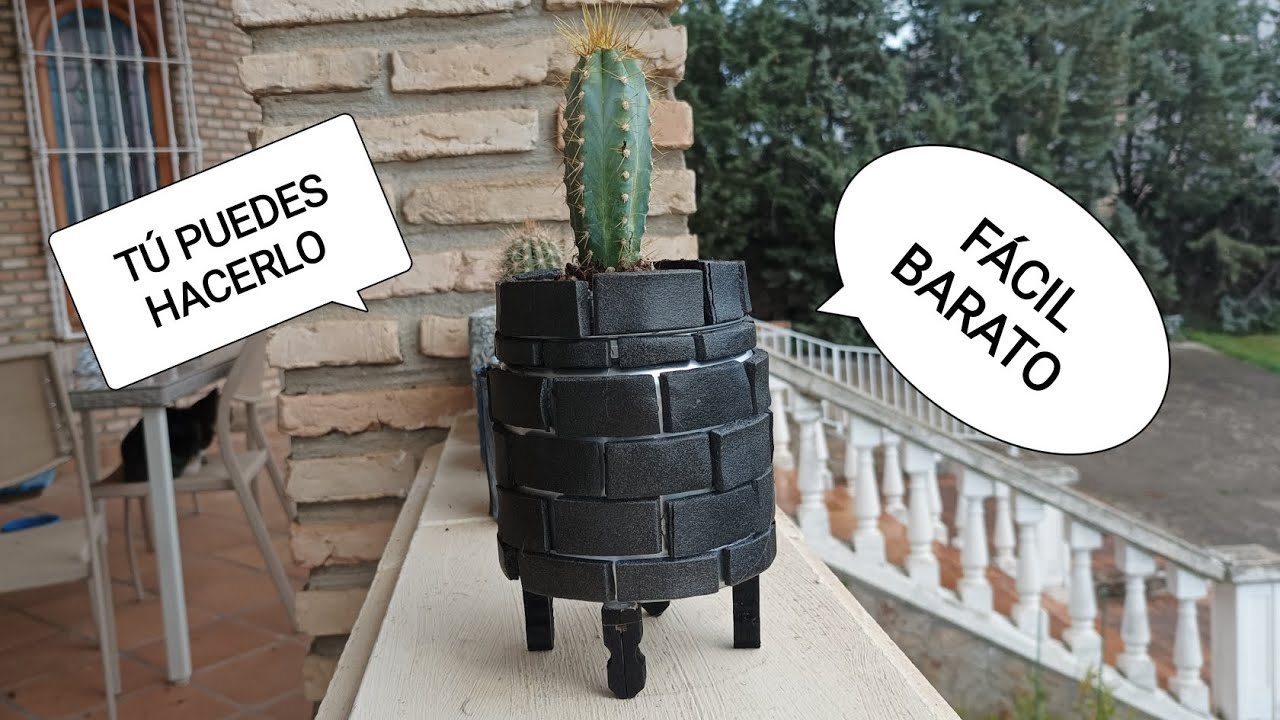 CÓMO hacer un TIESTO original, fácil y económico. Manualidad de ...