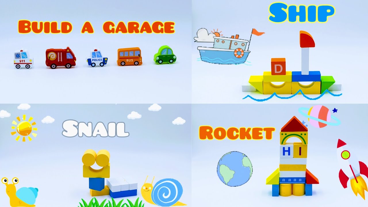 Building toys with multicolor blocks | Educational block game for kids ...