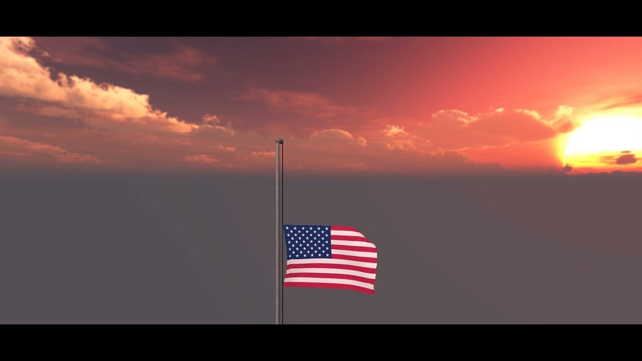 America flag rasing the flagpole animation - YouTube