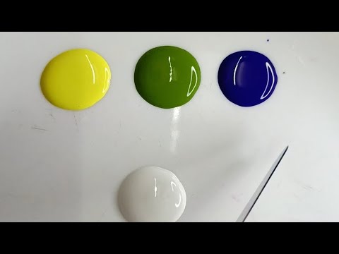 Yellow + Sap Green + Royal Blue = ?? || Satisfying Colors Mixing ...
