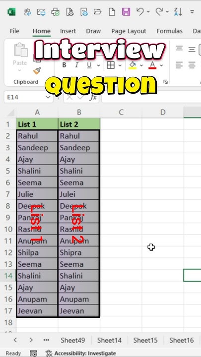 Stop manually comparing your data in excel I show you an easy trick #ytshorts #excelshorts # ...