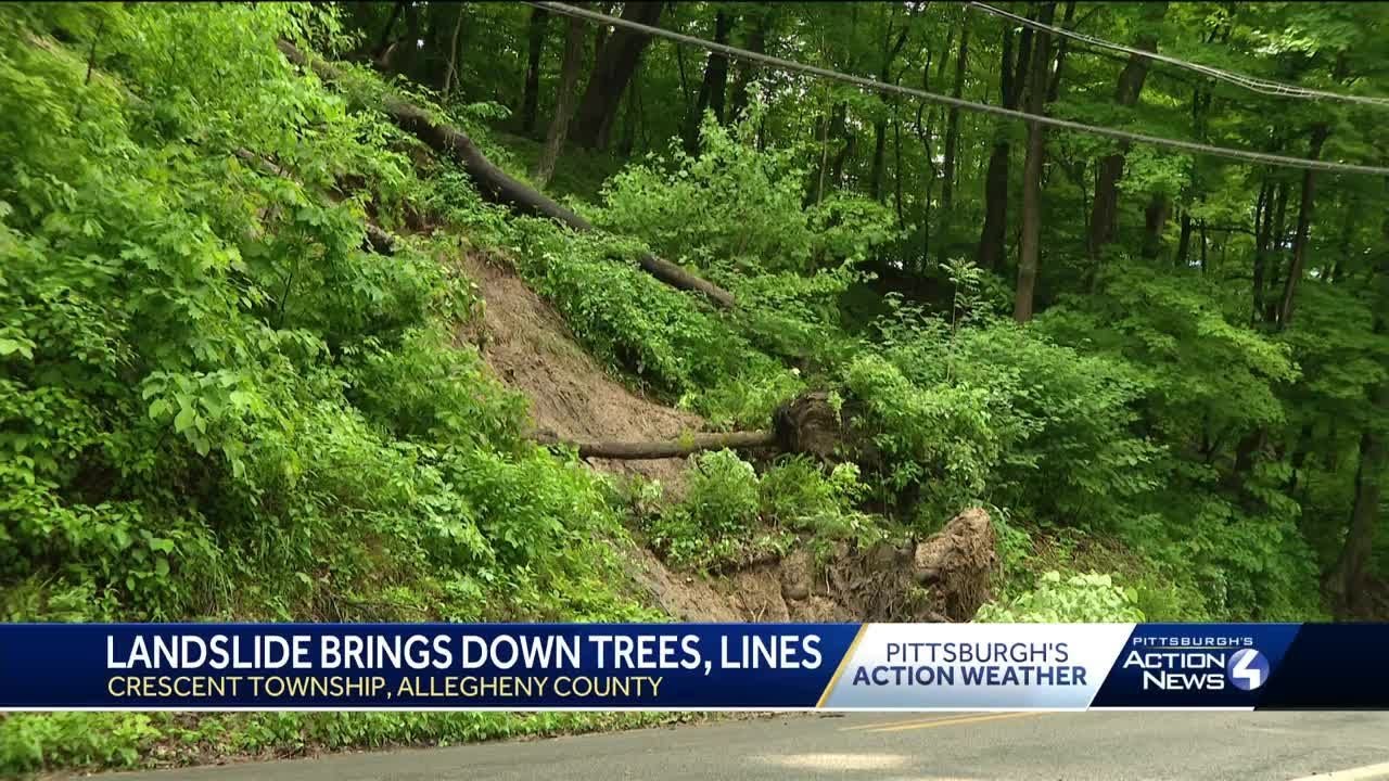 Landslide brings down trees, power lines in western Allegheny County ...