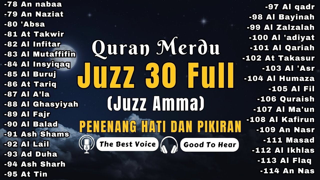 Heart Touching Quran Recitation Murotal | Al Quran Juz 30 (Juz Amma ...