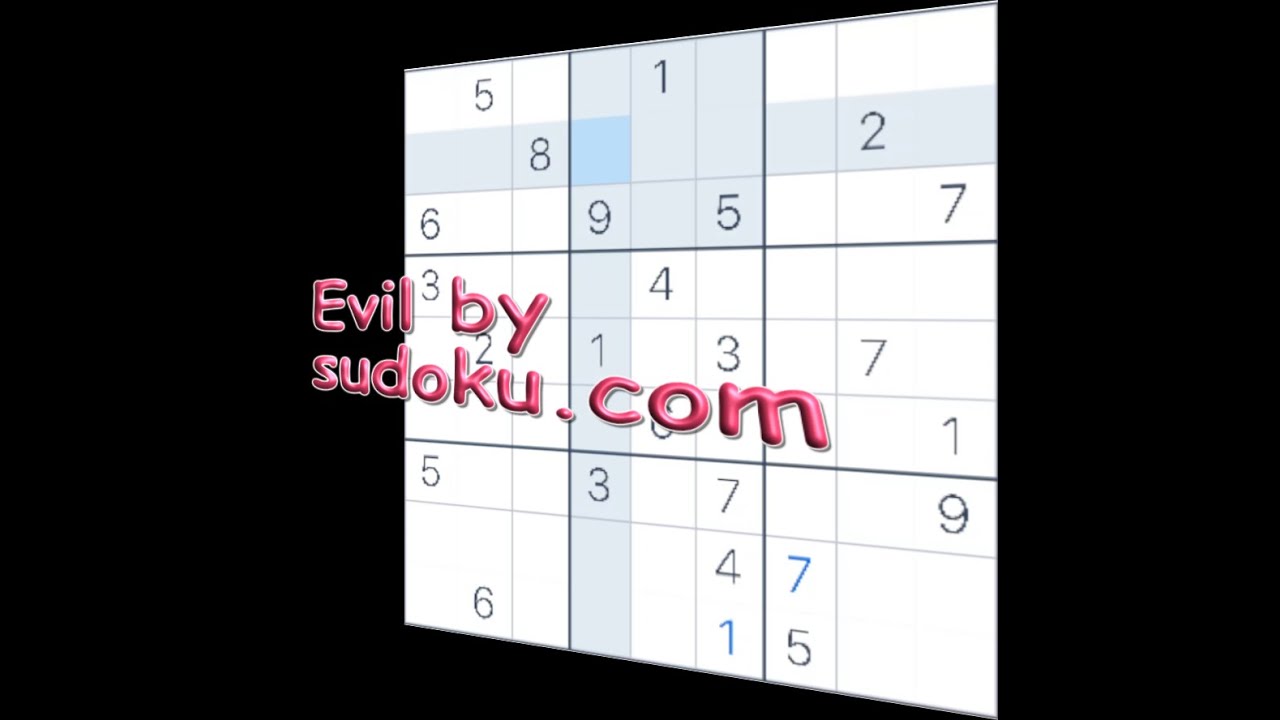 Evil puzzle by sudoku.com. Easily solved. - YouTube