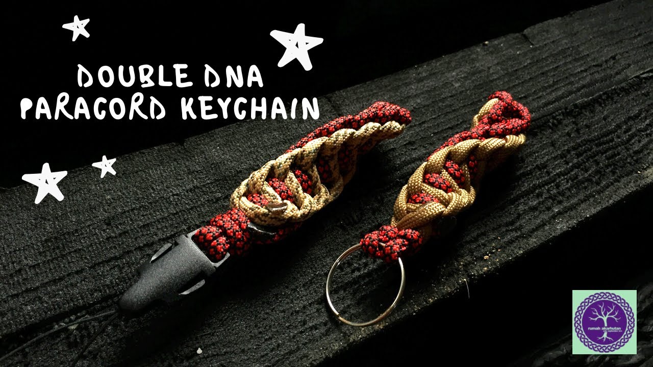 How to make Double DNA Paracord Keychain, Rumah Akarhutan - YouTube