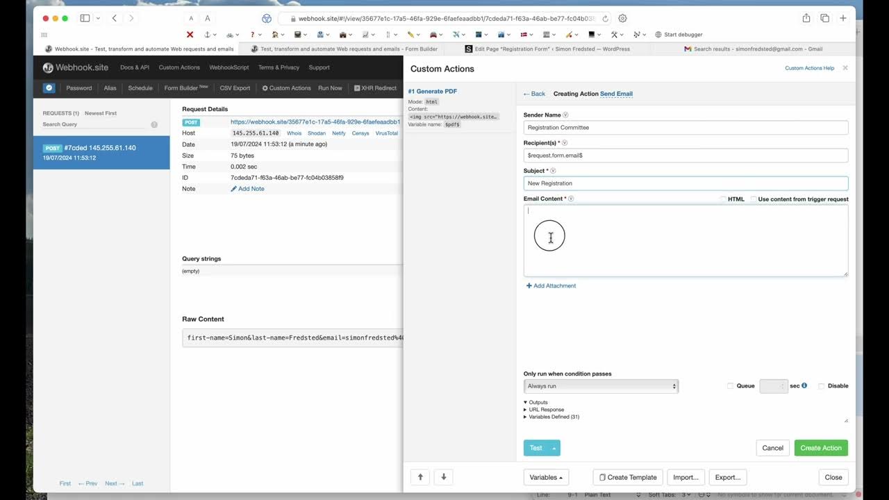 Webhook site - Form Builder, PDF Generation, Send Email - YouTube