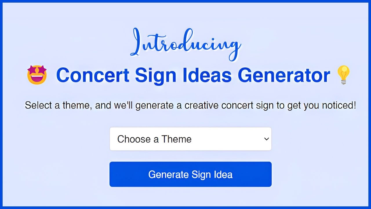 Best Concert Sign Ideas Generator (AI Tool + FREE) 💡🤩 - YouTube