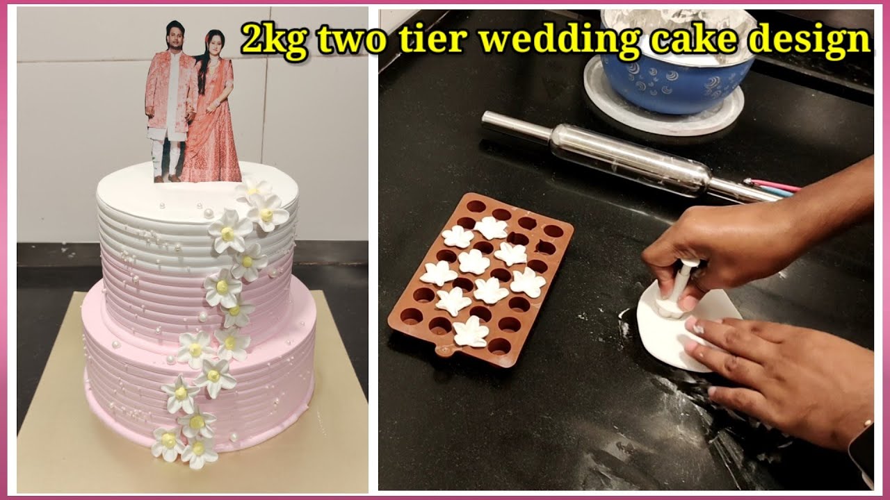 wedding cake design | 2kg two tier cake | wedding anniversary cake ...