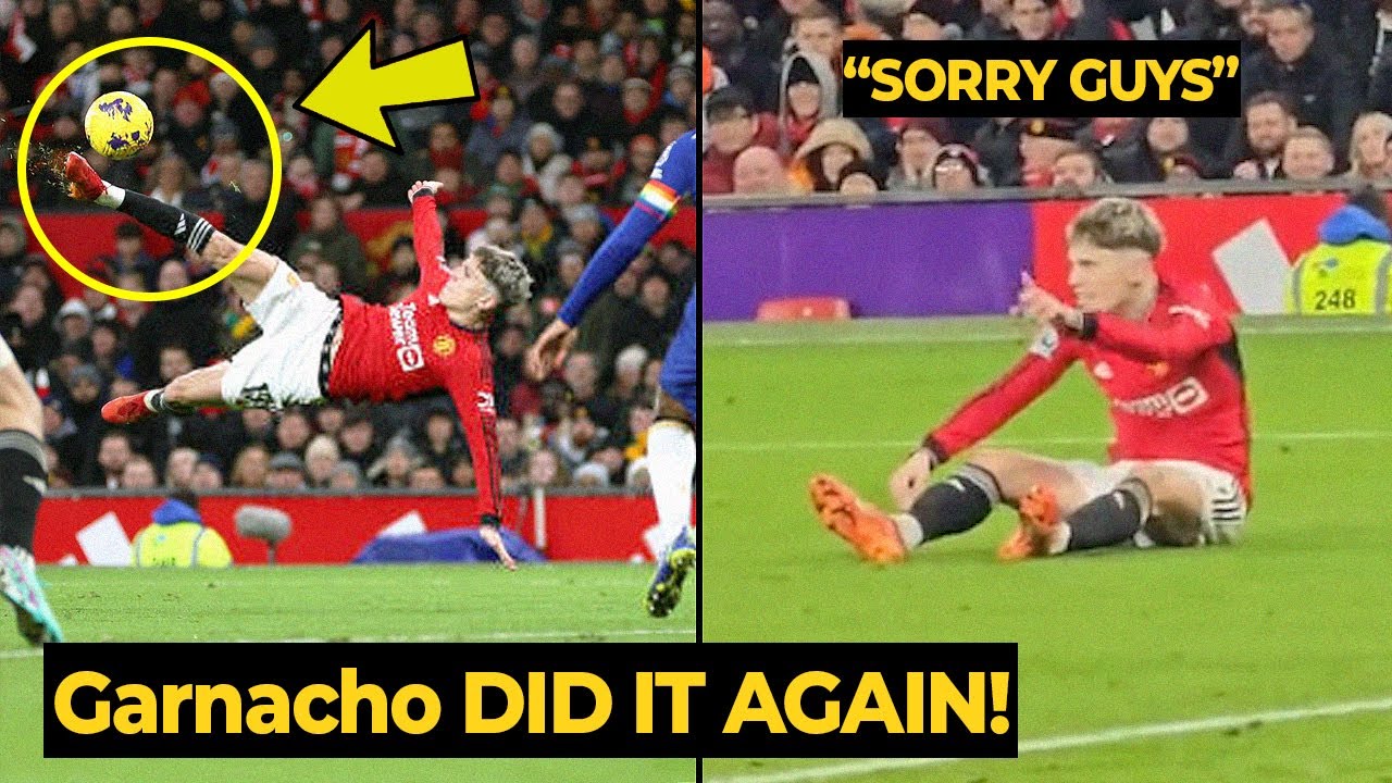 Garnacho reaction after tried to copy ANOTHER BICYCLE KICK vs Chelsea ...