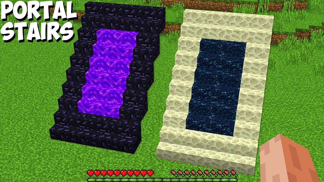 What if you BUILD NETHER AND ENDER PORTAL of STAIRS in Minecraft ...