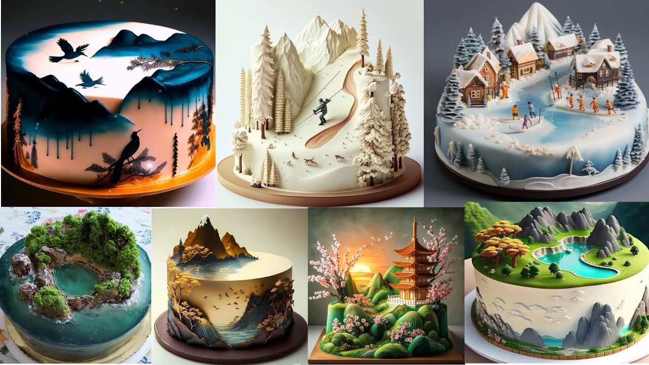 Mountain theme cake ideas | Mountain theme cake designs | Mountain cake ...