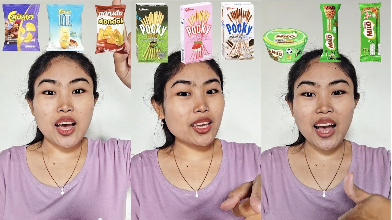 kumpulan mukbang snack garuda,lite,chitato,pocky,milo,bakso,burger ...
