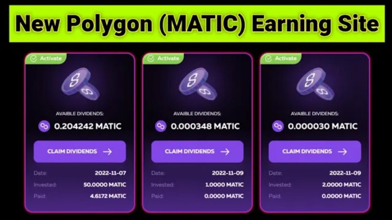 Polygon (Matic) Earning Website | New Cloud Mining Website 2023 | Polygon (Matic) Mining Website ...