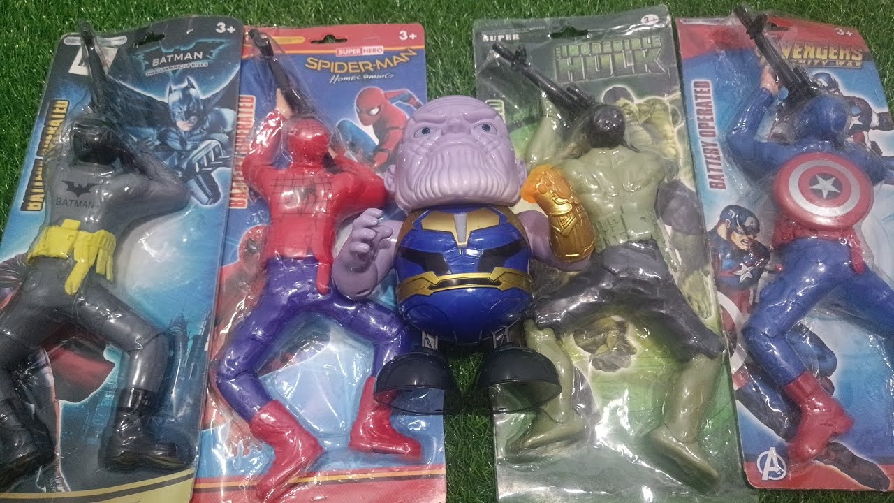 batman spider man thanos hulk captain america toys unboxing - YouTube