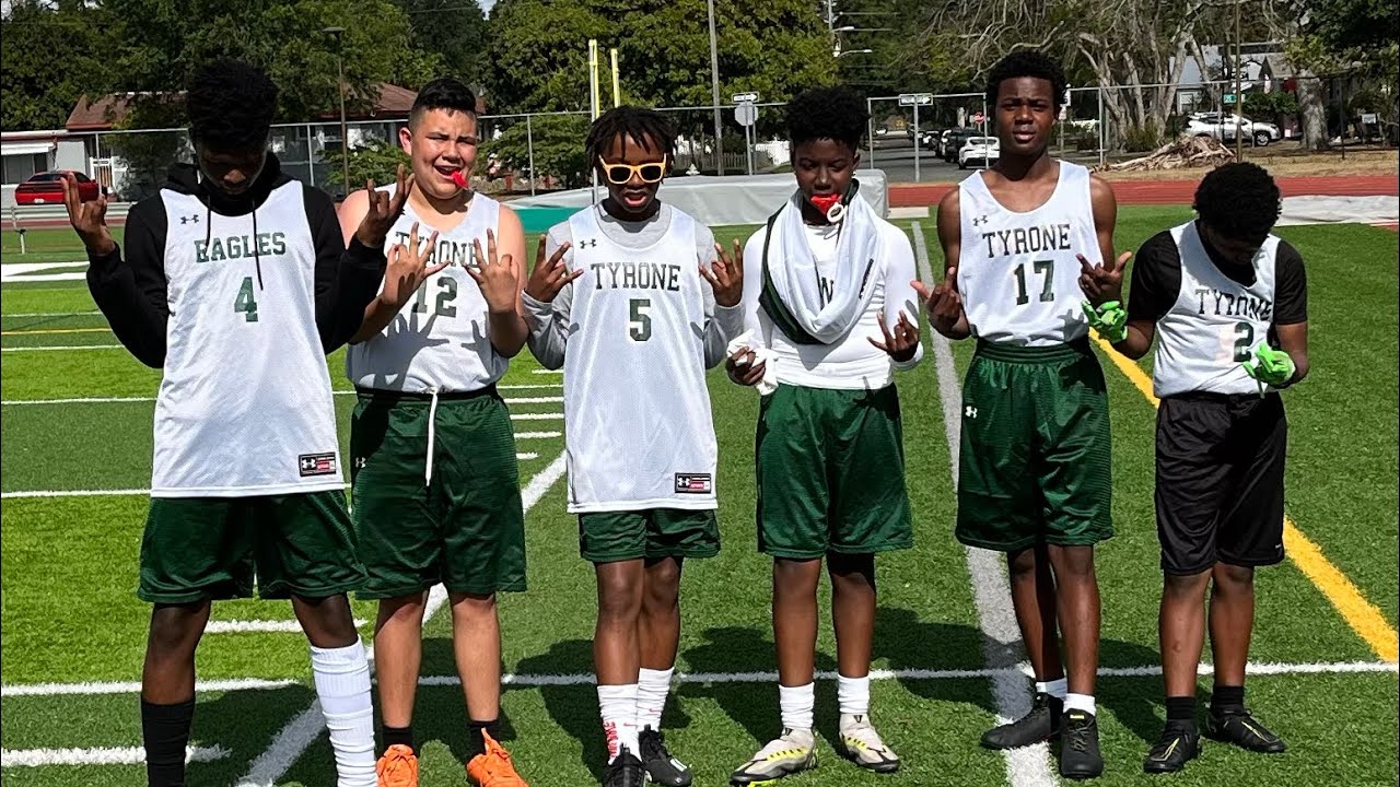 Tyrone middle school flag football highlights - YouTube