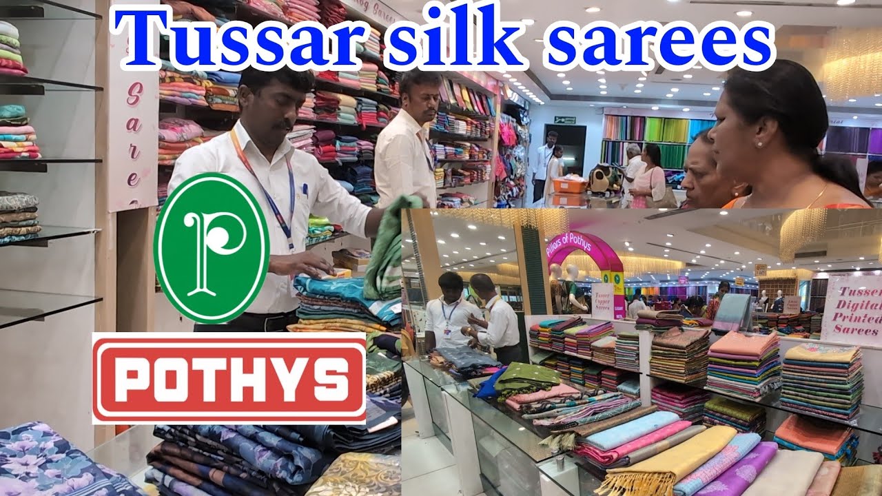 Pothys👌 New arrival Tussar silk saree collection 💞oppanakara street ...