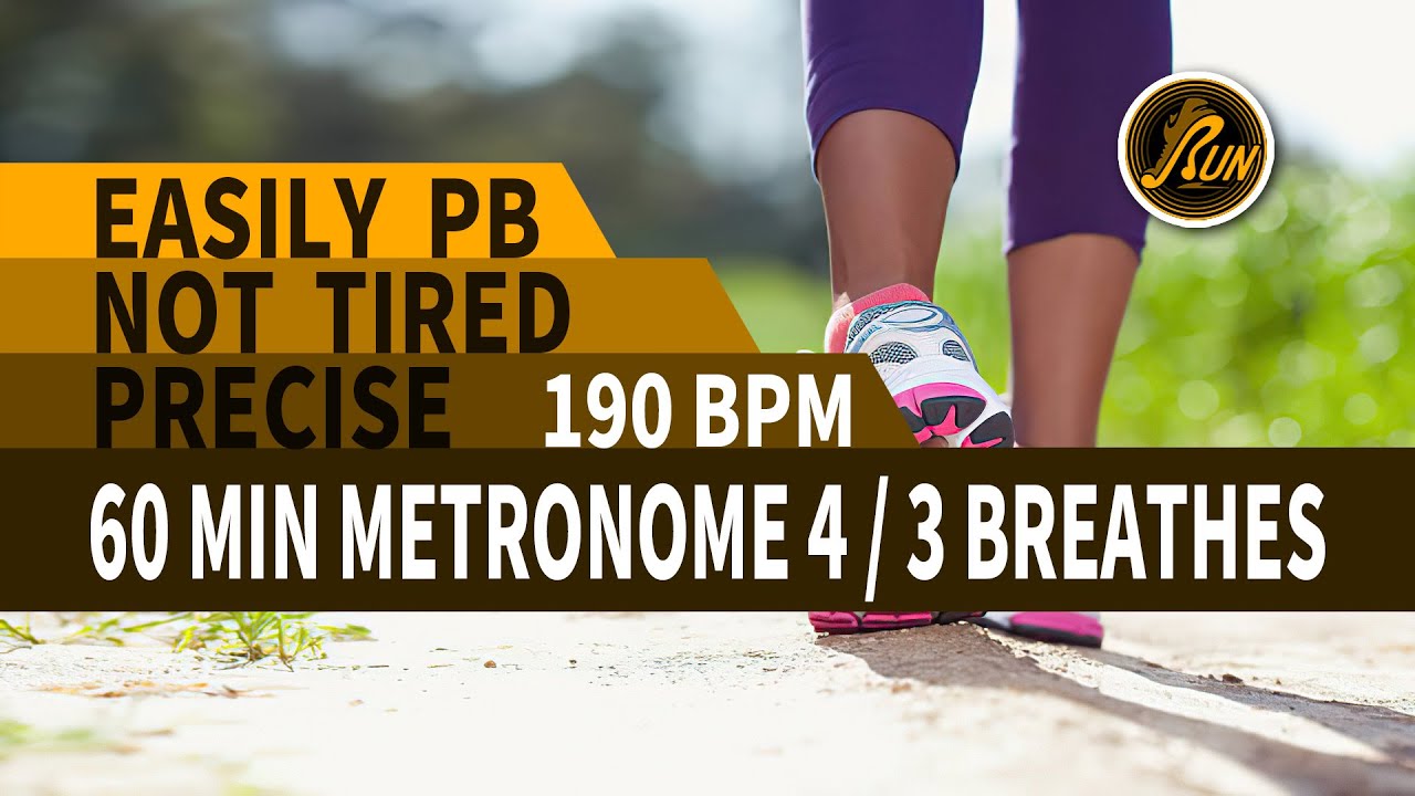 🏃60 MIN Metronome 4 / 3 Breathes｜Precise 190 BPM｜#51｜柒零夜跑 - YouTube