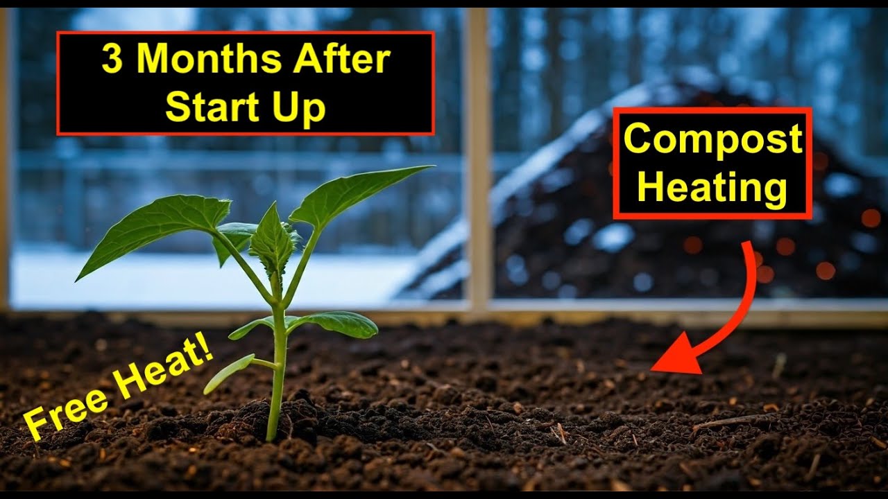 SOLAR POWER & COMPOST HEATED GREENHOUSE SURVIVES POLAR VORTEX - DIY ...