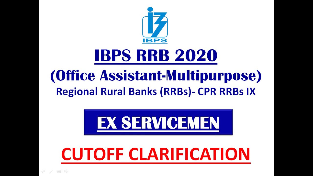 IBPS RRB (Office Assistant) 2020 : Cutoff Ex Servicemen - YouTube