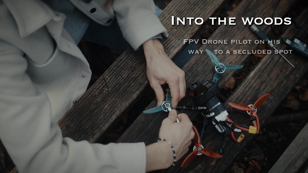 Into the woods - FPV DRONE PILOT on his way to a secluded spot. (Sony ...