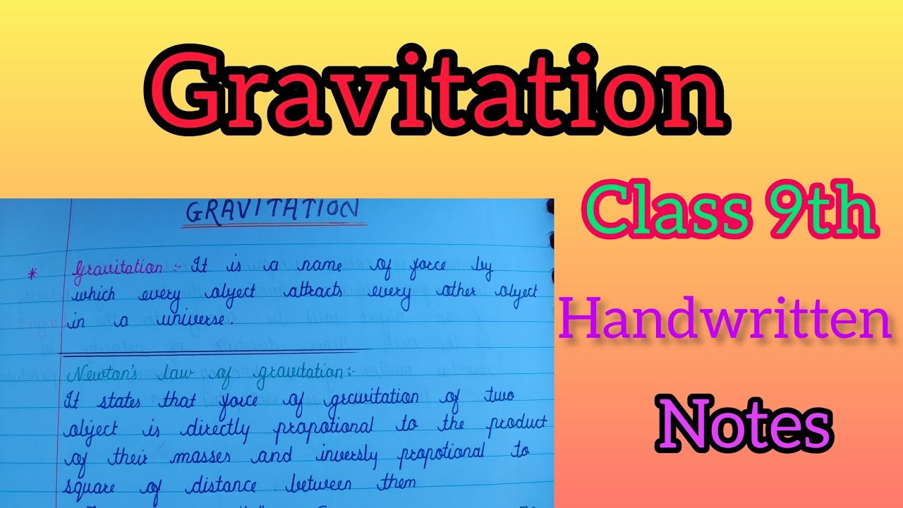 class 9th | gravitation | Handwritten notes | chemistry | - YouTube