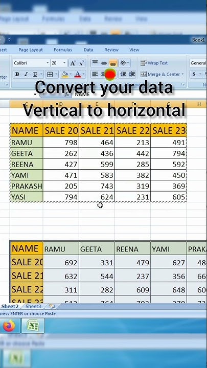 How to convert your data vertical to horizontal in Excel | Convert Data in Excel #shortfeed # ...