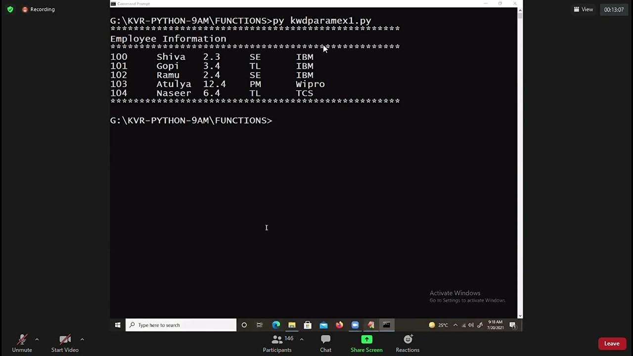 Day 24 PYTHON @ 4 00 PM IST by Mr KV Rao Parameters Variable Length ...