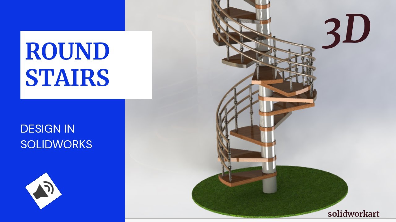 ROUND STAIRS DESIGN IN SOLIDWORKS - YouTube