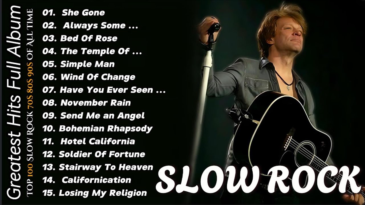 Slow Rock Ballads 70s 80s 90s 💦 Bon Jovi, Guns N Roses, Nirvana ...