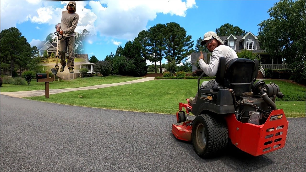 Lets Mow a Lawn start to finish! - YouTube