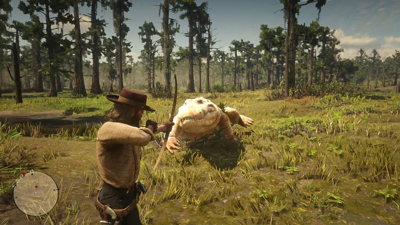 RDR2 - Arthur stylishly kills the Legendary Bull Gator - YouTube