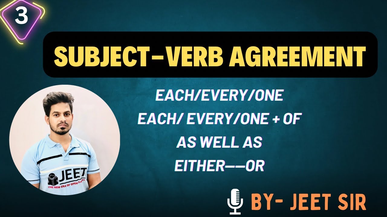 Subject verb agreement || Each/ every/ One… Rules || JEET SIR #rpsc ...