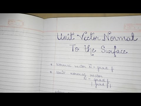 Unit vector normal to the surface // Vector calculus// b.sc - YouTube